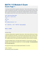 MATH 110 Statistics Module 1, 2, 3, 4, 5, 6, 7, 8, 9, 10 Exam (Up-to ...
