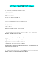 ATI TEAS 7 Science Practice Test QUESTIONS and ANSWERS(200 Q/A) (Up-to ...