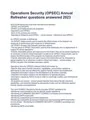 Operations Security (OPSEC) Annual Refresher questions answered 2023 ...