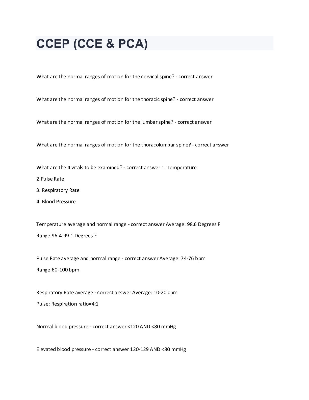 CCEP (CCE & PCA) questions with answers 2024 - DocMerit