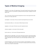 Types of Medical Imaging questions with answers 100% - DocMerit