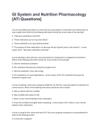 GI System and Nutrition Pharmacology -ATI Questions with answers - DocMerit