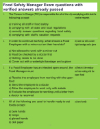 ServSafe Food Safety Manager Exam: 7th Edition questions with verified ...