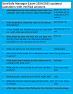 ServSafe Manager Exam 2024/2025 updated questions with verified answers - DocMerit