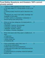 Food Safety Questions and Answers 100- correct already passed - DocMerit