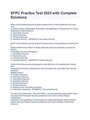 SFPC Practice Test 2023 with Complete Solutions - DocMerit