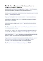 Florida Cam Self-assessment Questions and - DocMerit