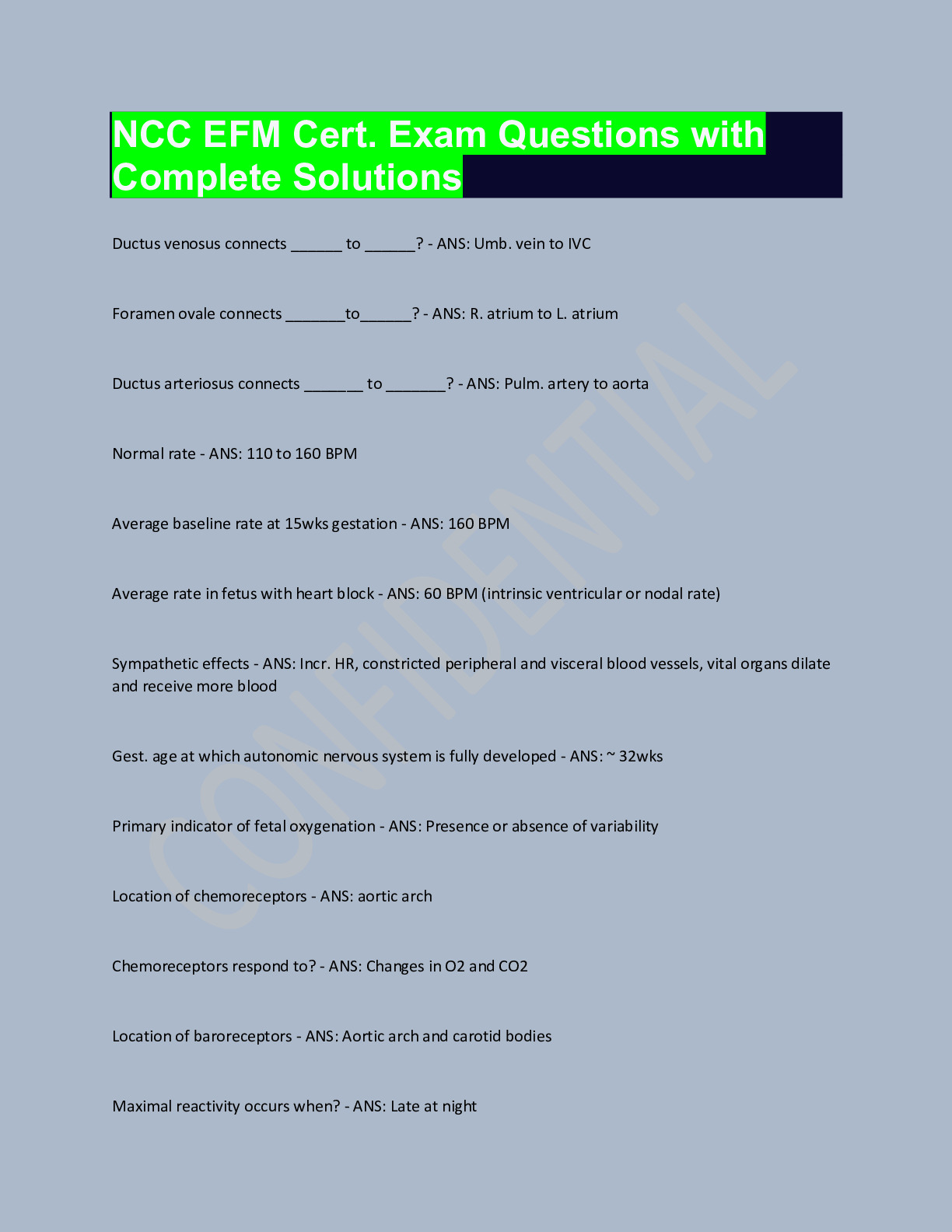 NCC EFM Cert. Exam Questions with Complete Solutions - DocMerit
