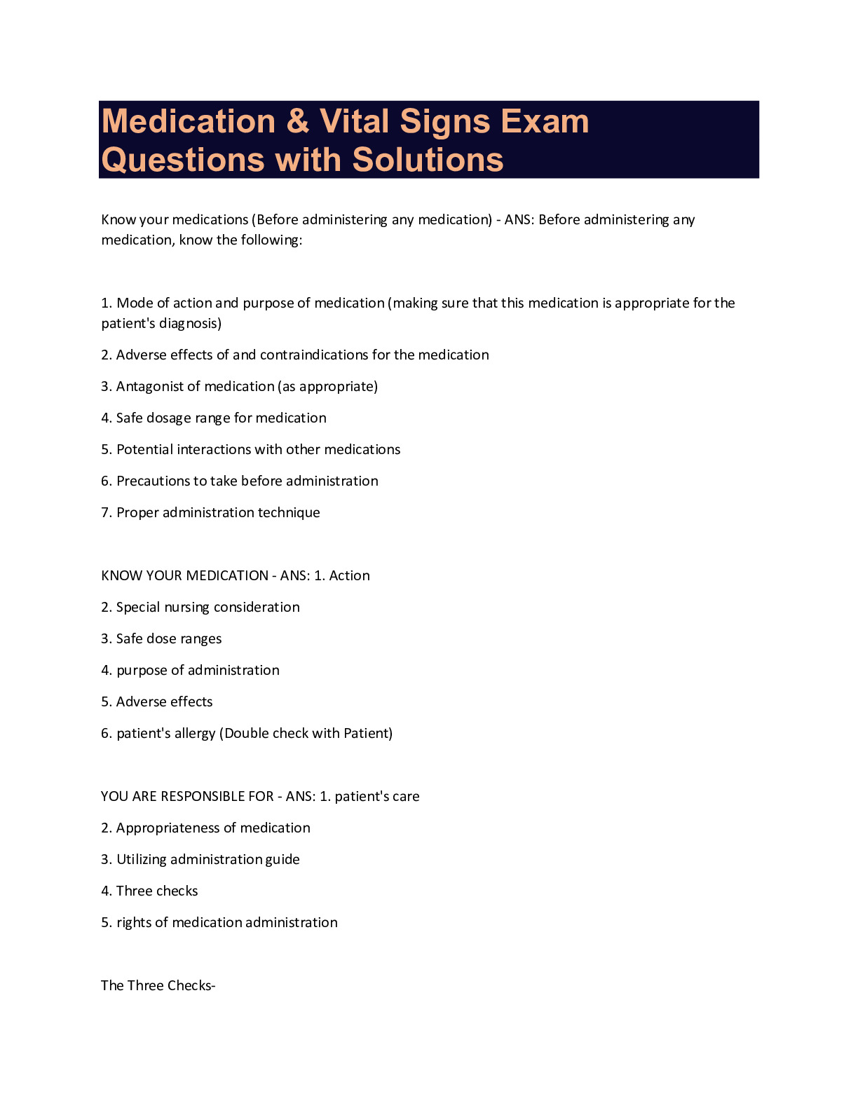 Medication Aide MACE Exam Questions (Over 50 Terms) with Definitive ...