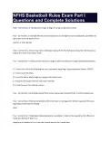 NFHS Basketball Rules Exam Part I Questions and Complete Solutions ...