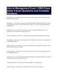 Intro to Management Exam 1 RBS Cheat Sheet 3 Exam Questions and Complete Solutions - DocMerit