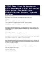 CVENT Exam, Cvent 2.0 Assessment - Event Management, CVENT Terminology ...