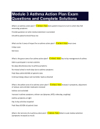 Module 3 Asthma Action Plan Exam Questions and Complete Solutions ...