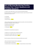 NCC EFM Fetal Monitoring Practice Quizzes Part 1 Exam Questions and ...