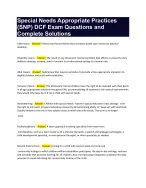 Special Needs Appropriate Practices (SNP) DCF Exam Questions and ...