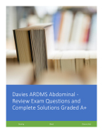 Davies ARDMS Abdominal –review questions with correct answers - DocMerit