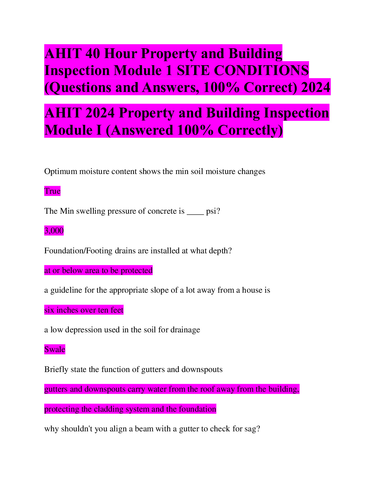 Property and Building Inspection Module II|Building and Property ...