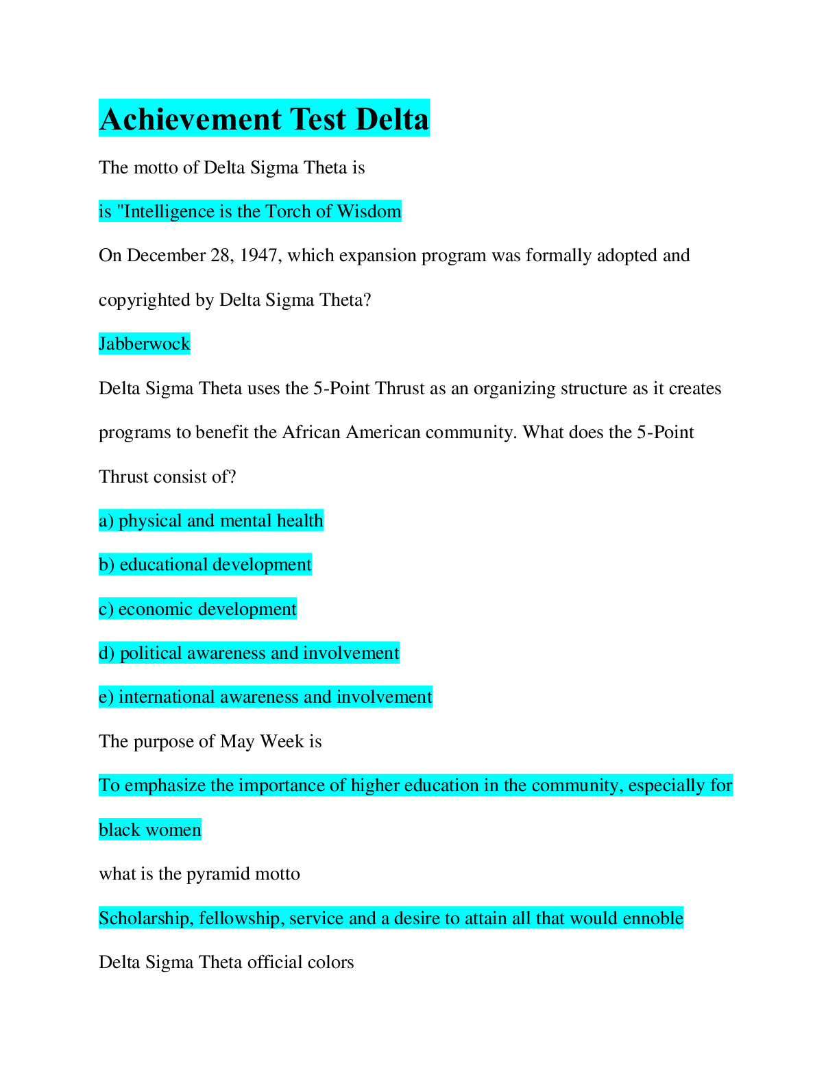 Delta Achievement Tests and Delta Sigma Theta Exams|All Bundled ...