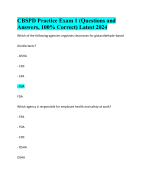 CBSPD Practice Exam 1 (Questions and Answers, 100% Correct) Latest 2024 ...