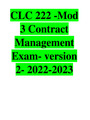 CLC 222 -Mod 3 Contract Management Exam- version 2- 2022-2023 - DocMerit