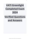 VATI Greenlight Exam Predictor Exam 2024 Complete Solution Package - DocMerit