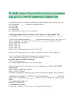 FL CAM License Exam Fall 2023/2024 Questions and Answers WITH COMPLETE ...