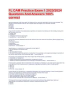 FL CAM Practice Exam 1 2023/2024 Questions And Answers 100% correct ...