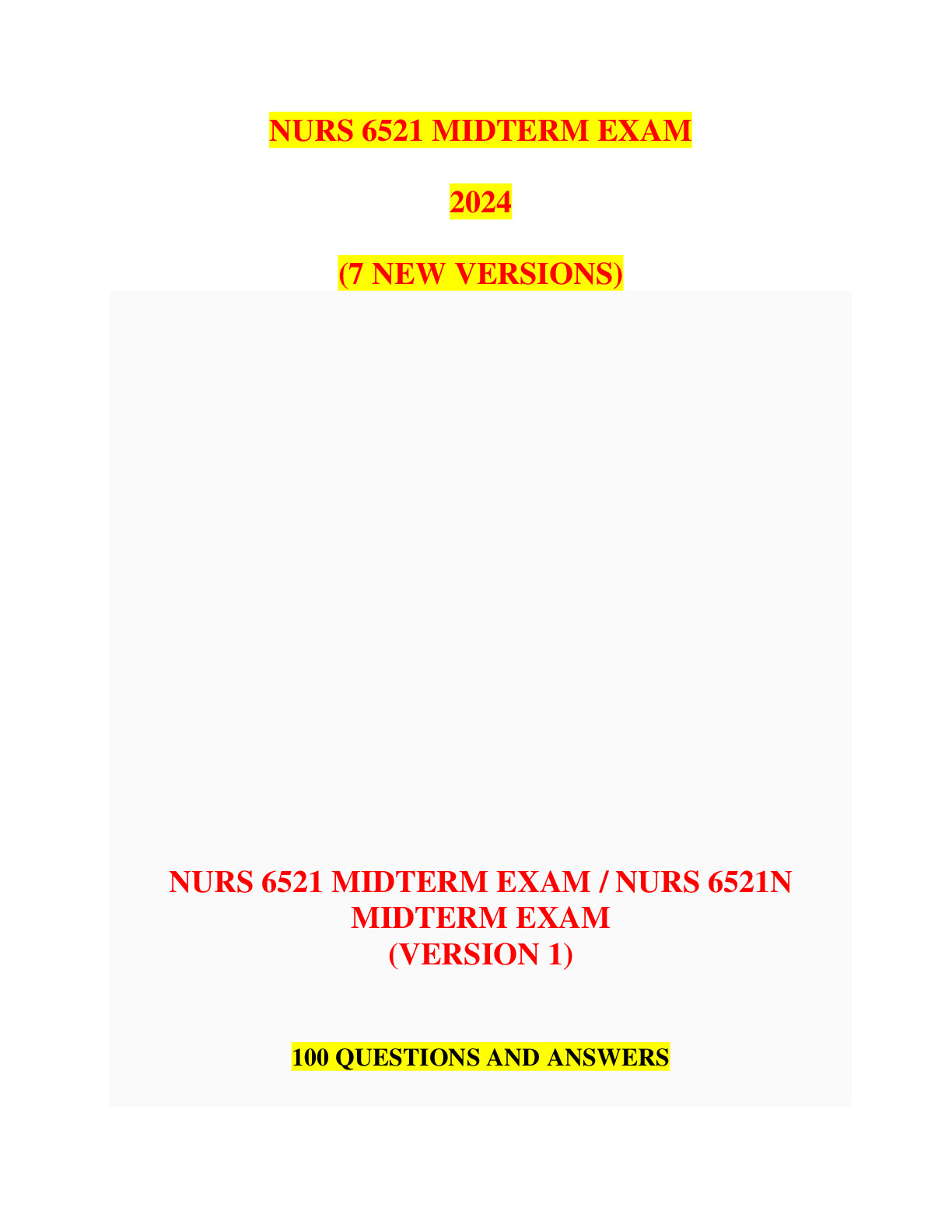NURS6521N FINAL EXAM (7 LATEST VERSIONS, 700 Q&A, NEW-2024) & NURS6521N ...