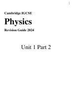 Cambridge IGCSE Physics Revision Guide Unit 1 Part 2 - DocMerit