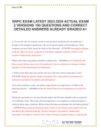 ENPC EXAM LATEST 2023-2024 ACTUAL EXAM 2 VERSIONS 100 QUESTIONS AND ...
