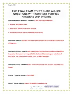 EMR FINAL EXAM STUDY GUIDE ALL 350 QUESTIONS WITH CORRECT VERIFIED ...