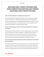 Wgu D669 Early Literacy Methods D669 Exam Complete 250 Questions And