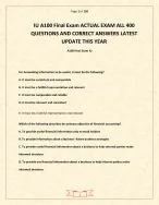 IU A100 Final Exam ALL 400 QUESTIONS AND CORRECT ANSWERS LATEST UPDATE ...