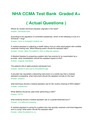2023 NHA CCMA Exam GRADED A+ (ACTUAL TEST ) Questions and Answers ...