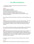 ACAMS Flashcards (Latest 2024) Questions With Complete Grade A+ Answers ...