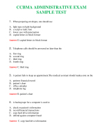 2024 CCBMA ADMINISTRATIVE EXAM SAMPLE TEST2024 CCBMA Exam | Actual ...