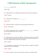 CISR Elements of Risk Management (Latest 2024) Questions With Complete ...