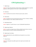 CPH Epidemiology 1 (Latest 2024) Questions With Complete Grade A+ ...