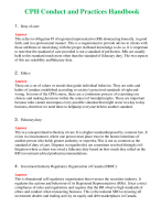 CPH Conduct and Practices Handbook (Latest 2024) Questions With ...