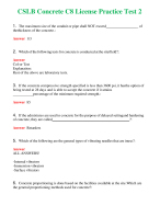 CSLB Concrete C8 License Practice Test 2 (Latest 2024) Questions With ...
