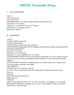 NREMT Paramedic Drugs (Latest 2024) Questions With Complete Grade A+ ...
