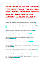 WASHINGTON STATE DOL WRITTEN TEST EXAM COMPLETE QUESTIONS WITH CORRECT ...