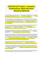 KAPLAN Exam Bundle with Correct Answers LATEST 2023-2024 VERSION (Best ...