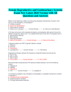 Female Reproductive and Genitourinary Systems Exam New Latest 2024 ...