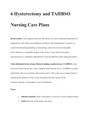 Hysterectomy and TAHBSO Nursing Care Plans - DocMerit
