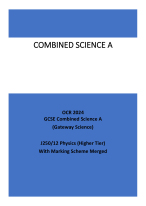 OCR 2024 GCSE Combined Science A (Gateway Science) J250/12 Physics (Higher Tier) With Marking ...