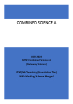 OCR 2024 GCSE Combined Science A (Gateway Science) J250/04 Chemistry (Foundation Tier) With ...