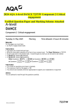 2024 AQA A-level DANCE 7237/W Component 2 Critical engagement Verified ...