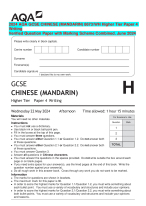 2024 AQA GCSE CHINESE (MANDARIN) 8673/WH Higher Tier Paper 4 Writing ...