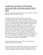 Analyzing a Seminal US Document questions fully solved & updated 2025 ...